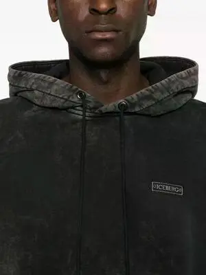 Iceberg Acid-wash Logo-patch Hoodie