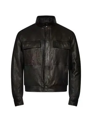 SALVATORE SANTORO Grained-leather Jacket - Brown