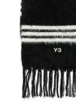 Y3 Stripe-detail Fringed Scarf