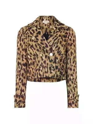 TEMPERLEY LONDON Amara Leopard-print Cropped Jacket - Neutrals