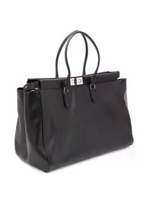 Fendi Large Peekaboo Grained Leather Tote Bag
