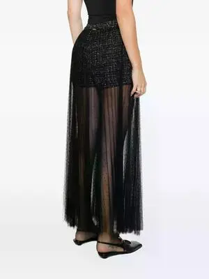 TWINSET Bouclé Tulle-overlay Short