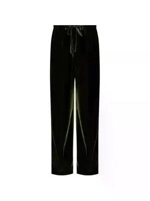 FORTE_FORTE Velvet Straight-leg Trousers - Green