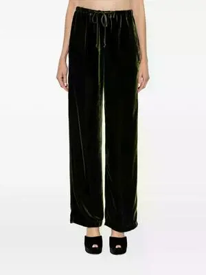 FORTE_FORTE Velvet Straight-leg Trousers - Green