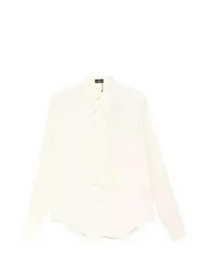 Etro Ruffled-trim Long-sleeved Shirt - Neutrals