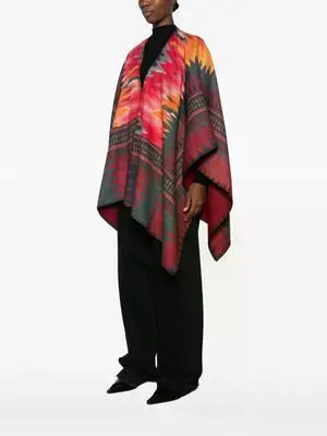 PIERRE-LOUIS MASCIA Geometric-pattern Blanket-stitch Poncho