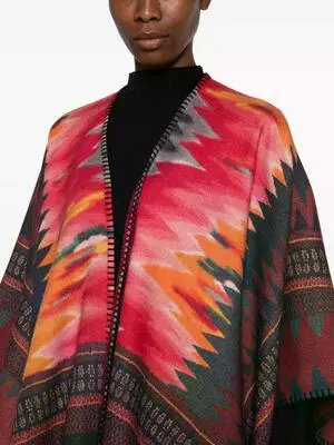 PIERRE-LOUIS MASCIA Geometric-pattern Blanket-stitch Poncho