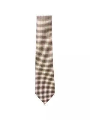 ERRICO FORMICOLA Geometric-print Silk Tie Neutrals
