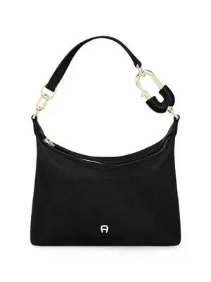 AIGNER Karabiner Pebbled Leather Shoulder Bag