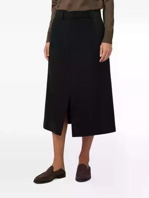 TOD'S Wrap-around Skirt In Wool Gabardine - Black