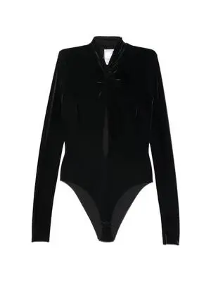AMAZUIN Twist-detail Cut-out Bodysuit - Black