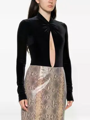 AMAZUIN Twist-detail Cut-out Bodysuit