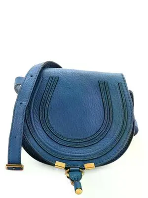 Chloé Marcie Leather Small Crossbody Bag - Blue