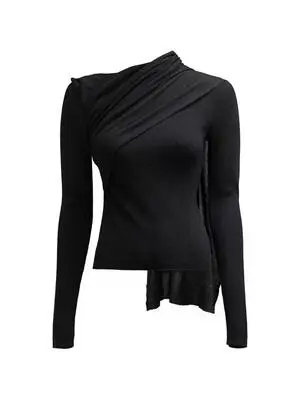 AYA MUSE Scarf-detail Ribbed-knit Top