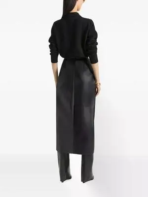 Givenchy Draped Midi Skirt In Nappa Leather