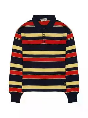 JW Anderson Striped Long-sleeve Polo Shirt - Blue