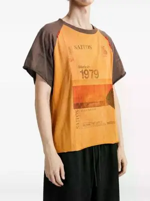 SAITOS Graphic-print Raglan-sleeve T-shirt