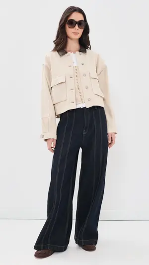 Z Supply Rey Cropped Jacket - Soapstone