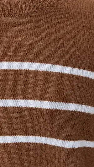 Theory Striped Crewneck Sweater In Cashmere
