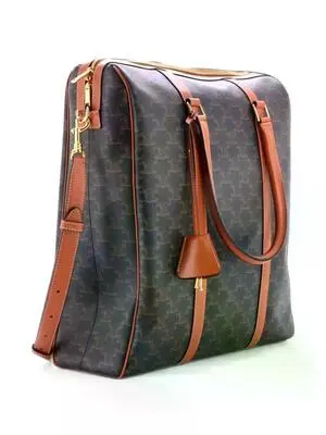Celine Boston Bag Triomphe Coated Canvas Vertical Handbag