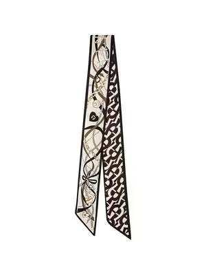 AIGNER Monogram-print Silk Scarf - Neutrals