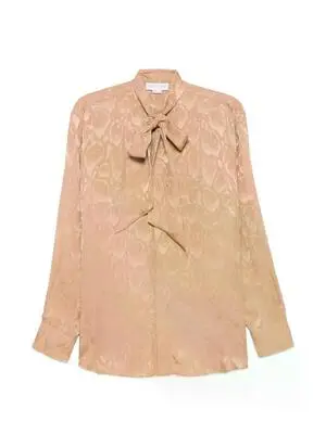 Stella McCartney Pussy-bow Jacquard Blouse - Brown
