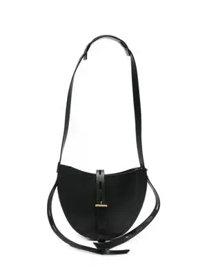 MINOBOSSI Lilly Curved Leather Shoulder Bag - Black