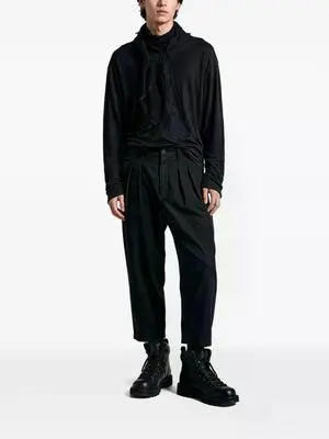 Yohji Yamamoto Crinkled Long-sleeved T-shirt - Black