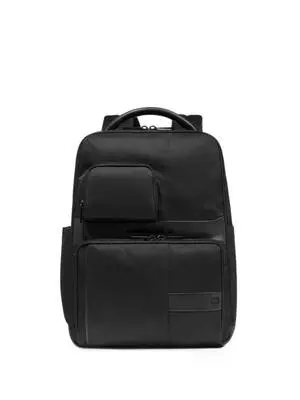PIQUADRO Logo-plaque Panelled Backpack - Black