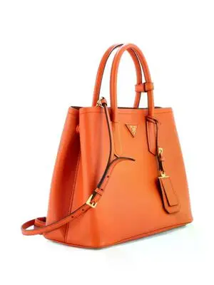 Prada Cuir Double Saffiano Leather Medium Tote Bag - Orange