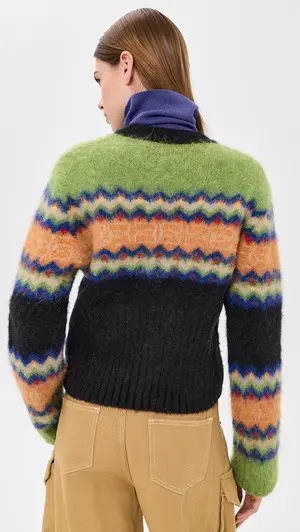 GANNI Brushed Alpaca Fair Isle Sweater