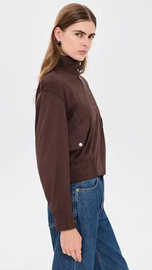 Rag & Bone Faux Suede Eliza Bomber Jacket