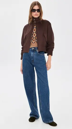 Rag & Bone Faux Suede Eliza Bomber Jacket