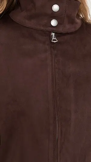 Rag & Bone Faux Suede Eliza Bomber Jacket