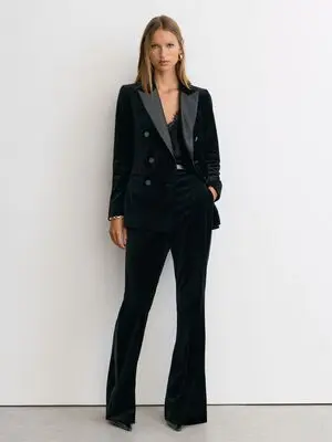 REISS Wren Tall Velvet Double-breasted Tuxedo Blazer