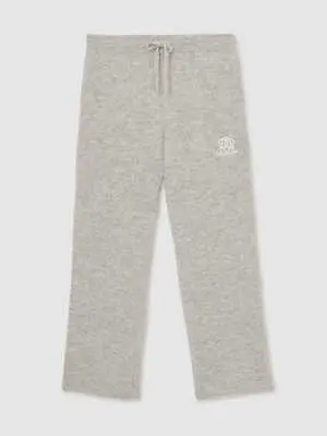REISS Newby Monogram Brushed Wool-blend Relaxed Joggers