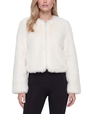 LYLA GRANT Faux Fur Fox Bolero - White