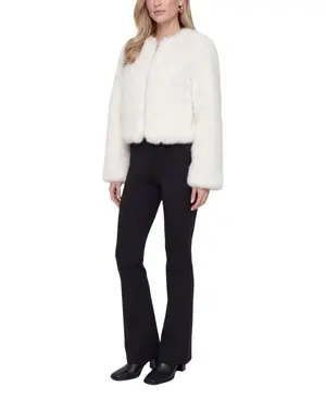 LYLA GRANT Faux Fur Fox Bolero - White
