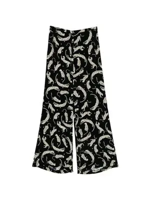 FORTE_FORTE Pritned Velvet Trousers - Multicolor