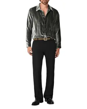 John Varvatos Batik Velvet Point Collar Shirt - Silver