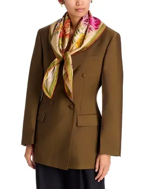 V. Fraas Floral Silk Square Scarf