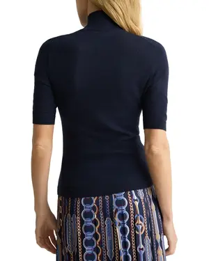 St. John Cashmere Turtleneck Short Sleeve Top