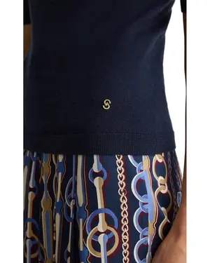 St. John Cashmere Turtleneck Short Sleeve Top