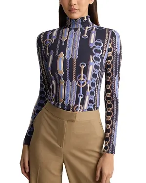 St. John Turtleneck Top - Midnight Multi
