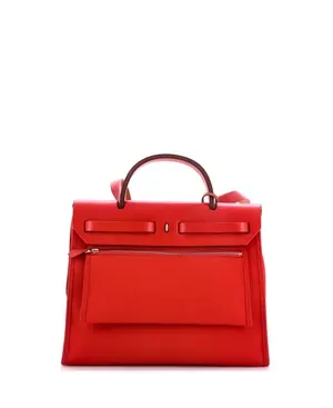 Hermès 31 Herbag Zip Leather And Toile