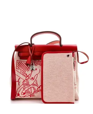 Hermès 31 Herbag Zip Pegase Pop Toile And Leather