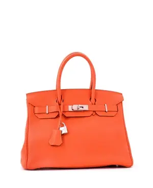 Hermès Birkin 30 Handbag Orange Togo With Palladium Hardware