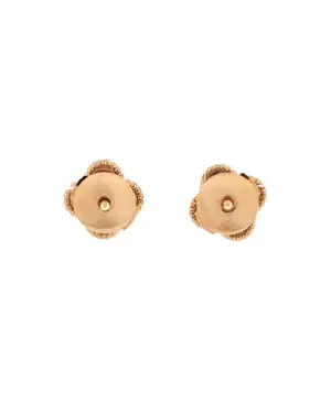 VAN CLEEF & ARPELS Sweet Alhambra Stud Earrings 18k Rose Gold And Carnelian