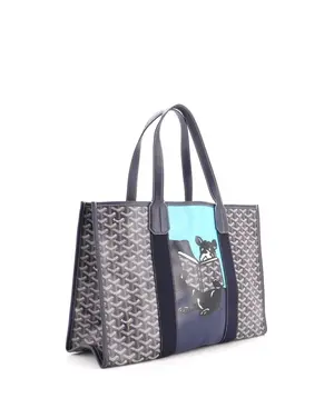 Goyard Mm Villette Tote Printed Coated Canvas - Blue