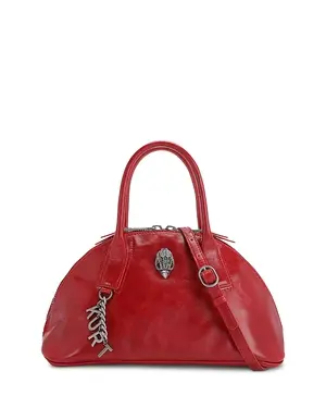 Kurt Geiger Sloane Leather Eagle Head Bowling Bag - Red